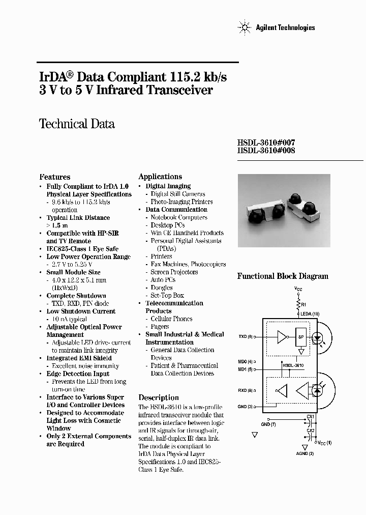 HSDL-3610_1235437.PDF Datasheet Download --- IC-ON-LINE