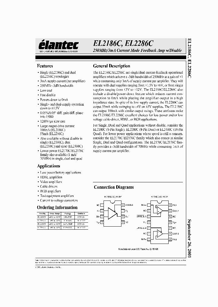 EL2186CN_1217591.PDF Datasheet Download --- IC-ON-LINE