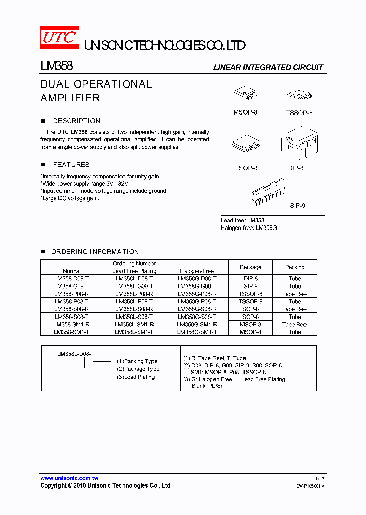 LM358G-SM1-R_1285114.PDF Datasheet Download --- IC-ON-LINE