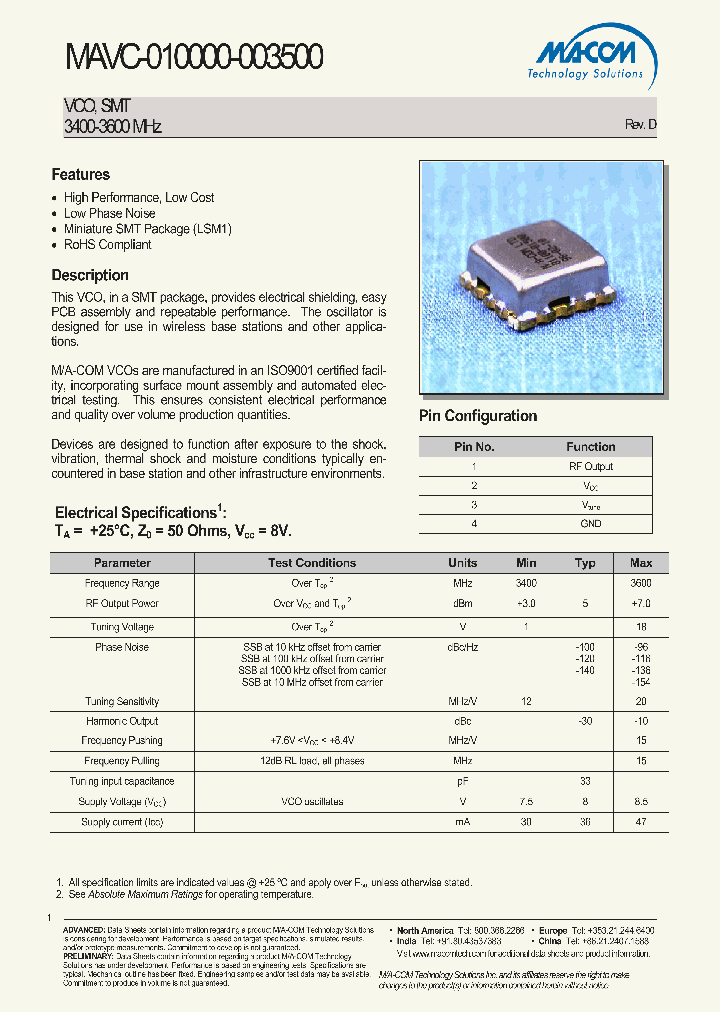 MAVC-010000-003500_1365334.PDF Datasheet Download --- IC-ON-LINE