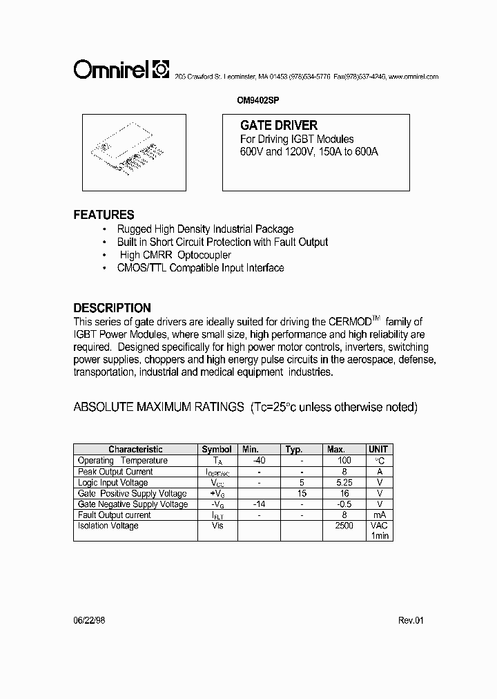 OM9402SP_1399534.PDF Datasheet Download --- IC-ON-LINE