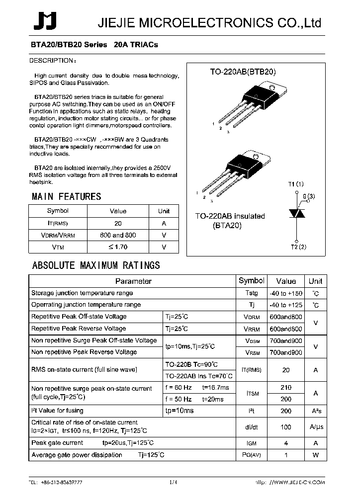 BTA20600B_1382997.PDF Datasheet Download --- IC-ON-LINE