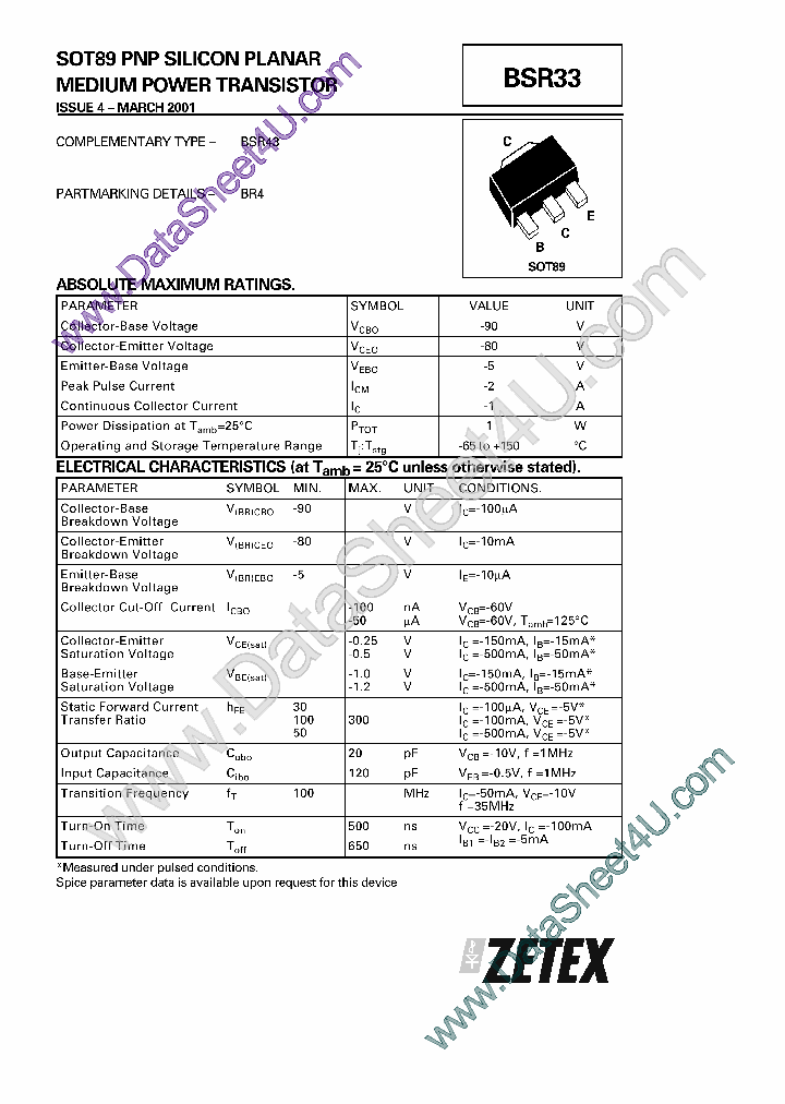 SOT89_1252571.PDF Datasheet Download --- IC-ON-LINE
