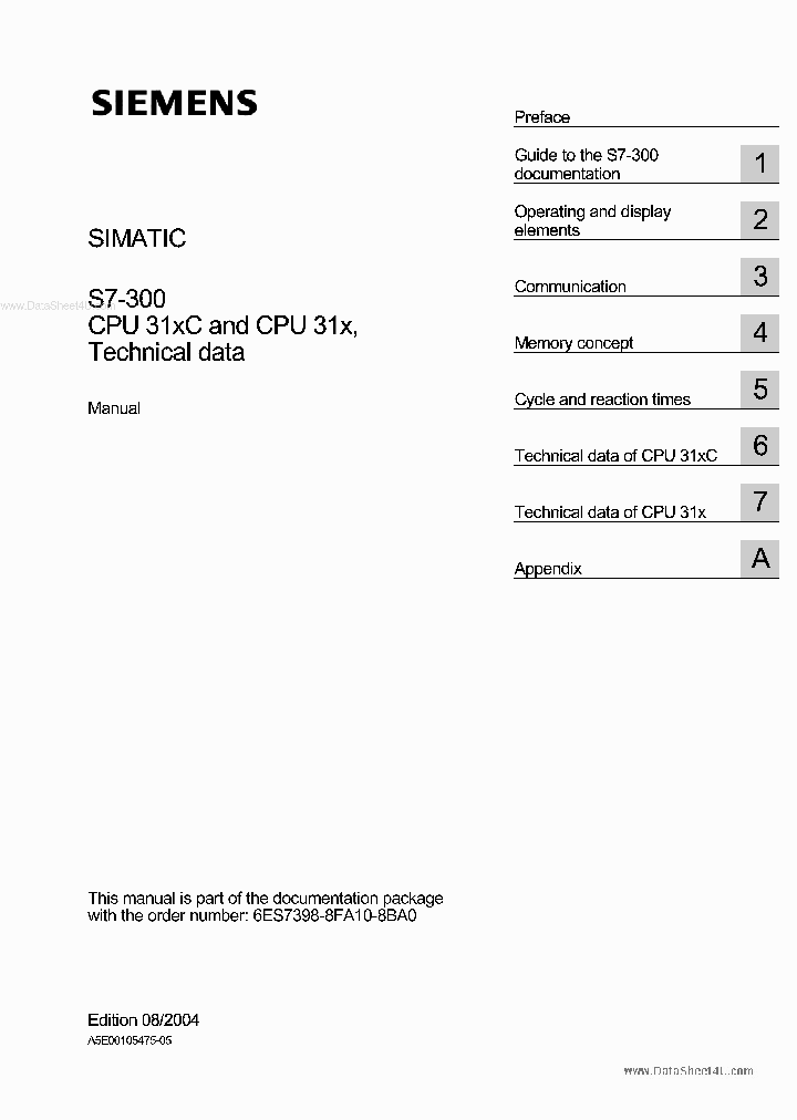 S7-300_1305690.PDF Datasheet Download --- IC-ON-LINE