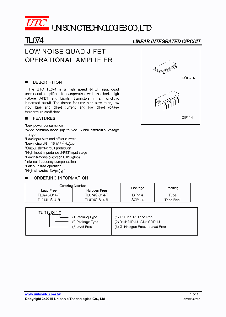 TL074L-S14-R_1505926.PDF Datasheet Download --- IC-ON-LINE
