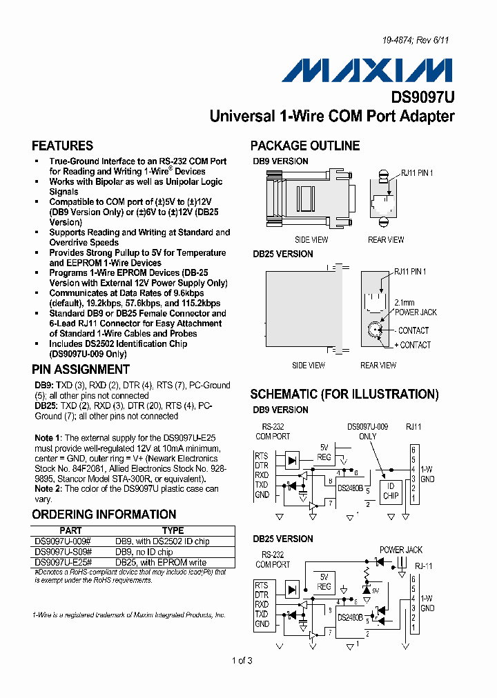 DS9097U-S09_1518487.PDF Datasheet Download --- IC-ON-LINE