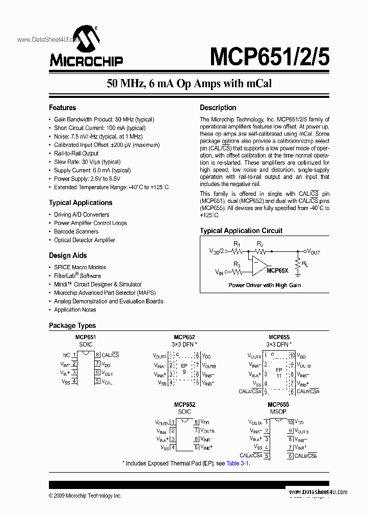 MCP652_1542293.PDF Datasheet Download --- IC-ON-LINE
