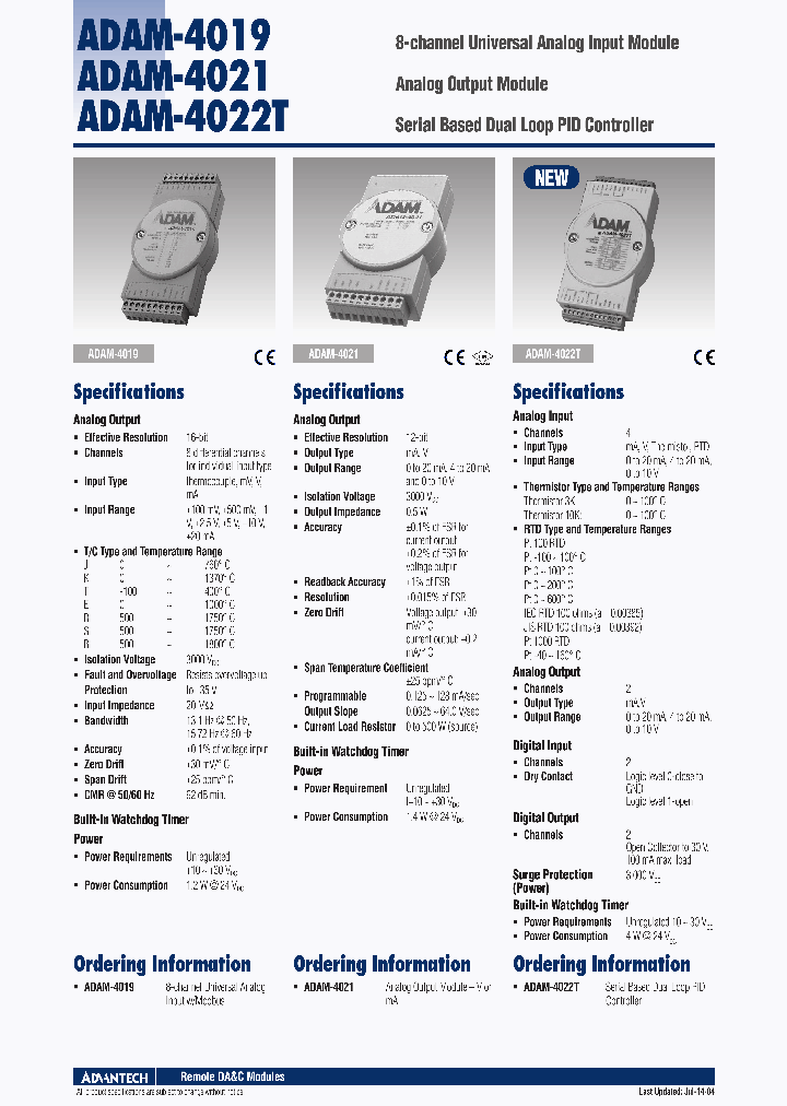 ADAM-4019_1567328.PDF Datasheet Download --- IC-ON-LINE
