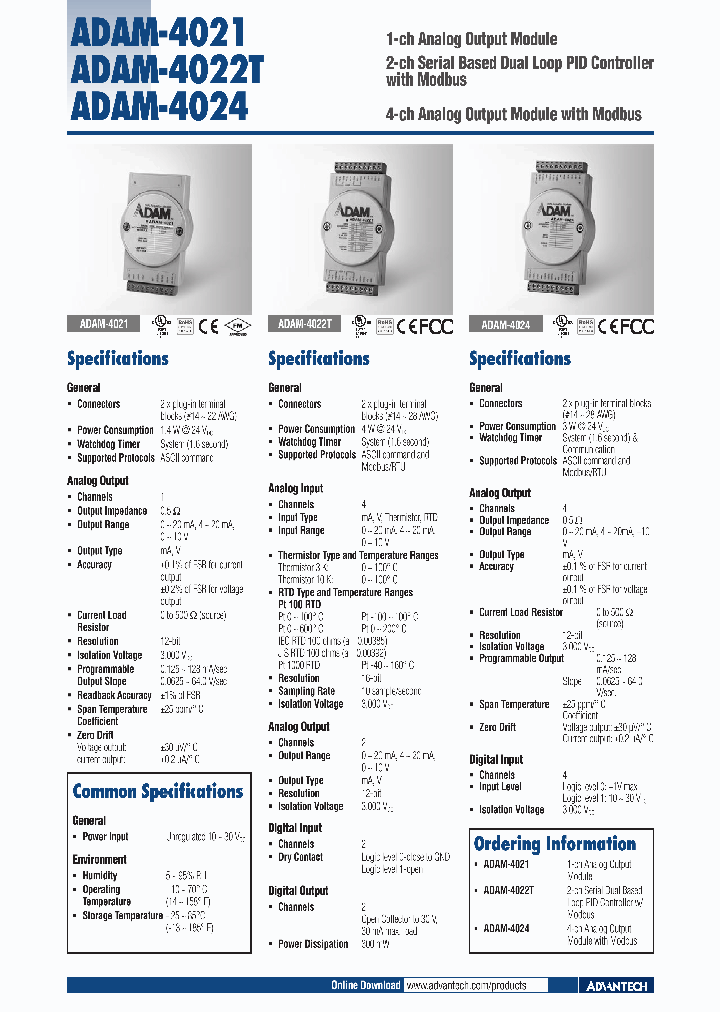 ADAM-4021_1567332.PDF Datasheet Download --- IC-ON-LINE