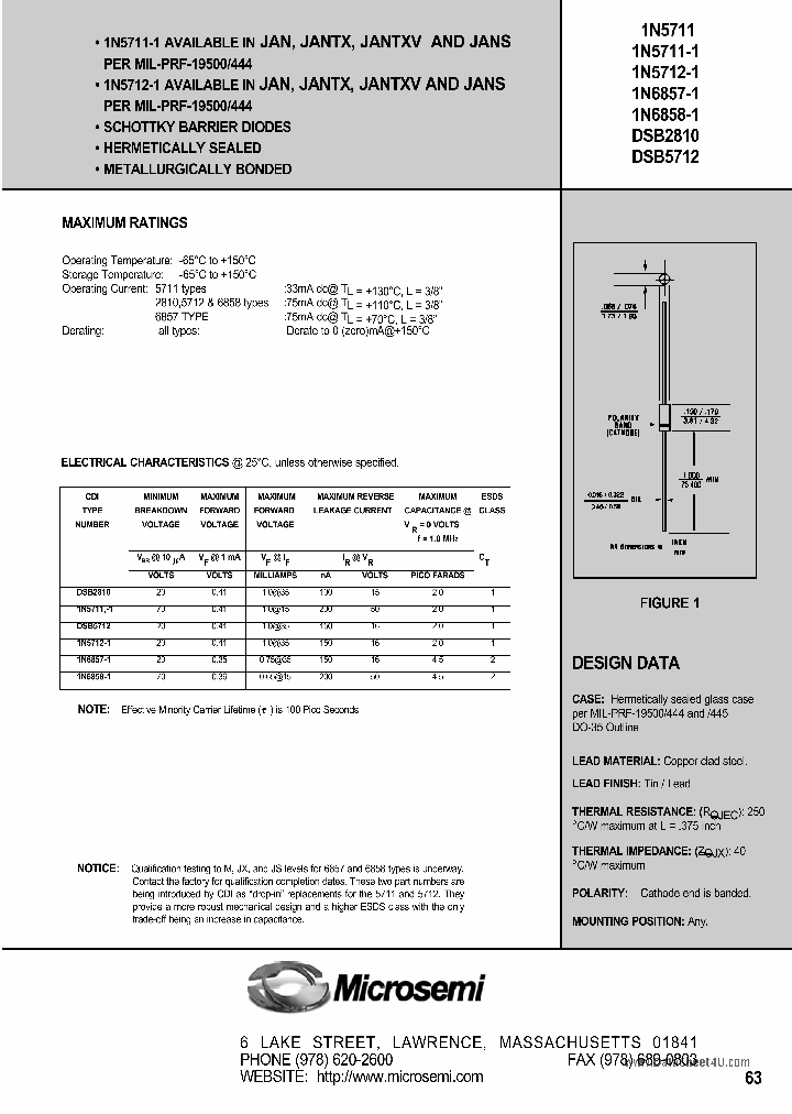 1N5711_1565031.PDF Datasheet Download --- IC-ON-LINE