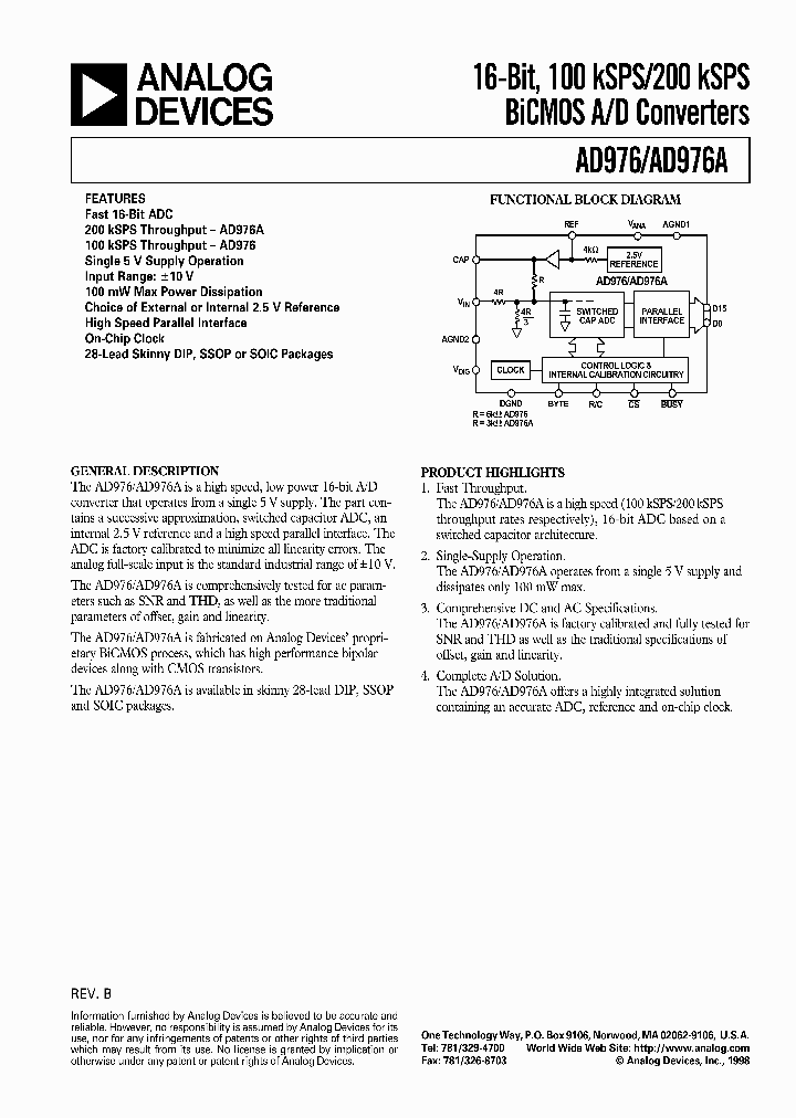 AD976_886956.PDF Datasheet Download --- IC-ON-LINE
