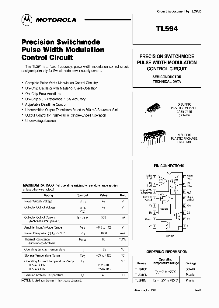TL594_989290.PDF Datasheet Download --- IC-ON-LINE