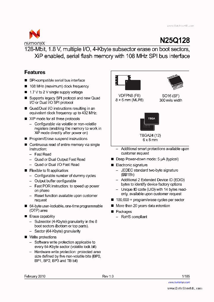 N25Q128_1604099.PDF Datasheet Download --- IC-ON-LINE