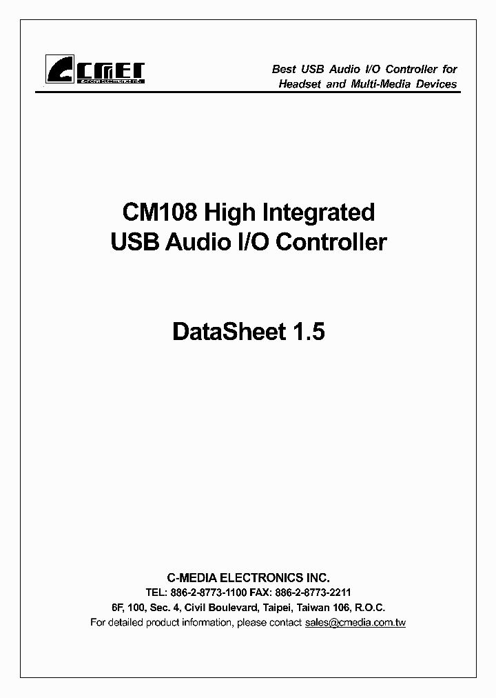 CM108_980282.PDF Datasheet Download --- IC-ON-LINE