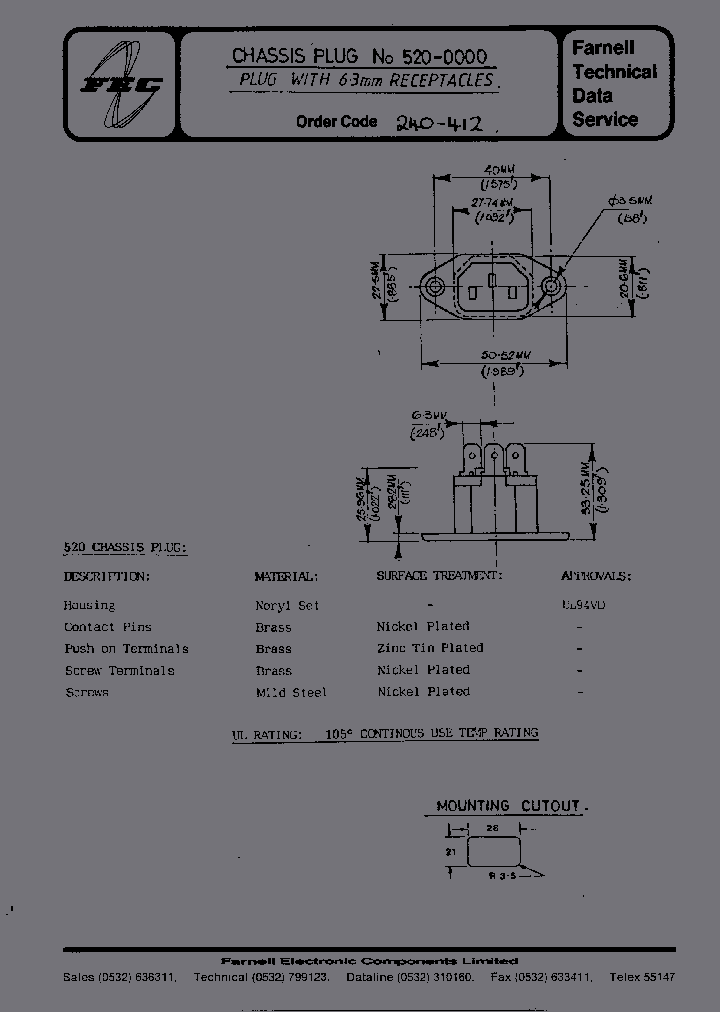 520-0000-95_1040143.PDF Datasheet Download --- IC-ON-LINE