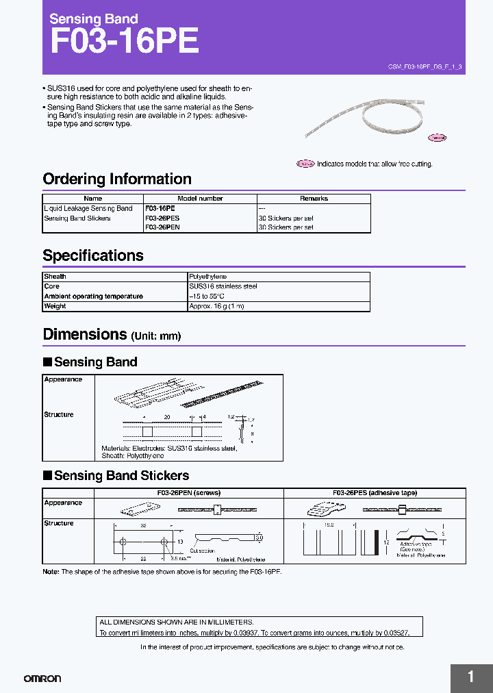 F03-26PES_1642731.PDF Datasheet Download --- IC-ON-LINE