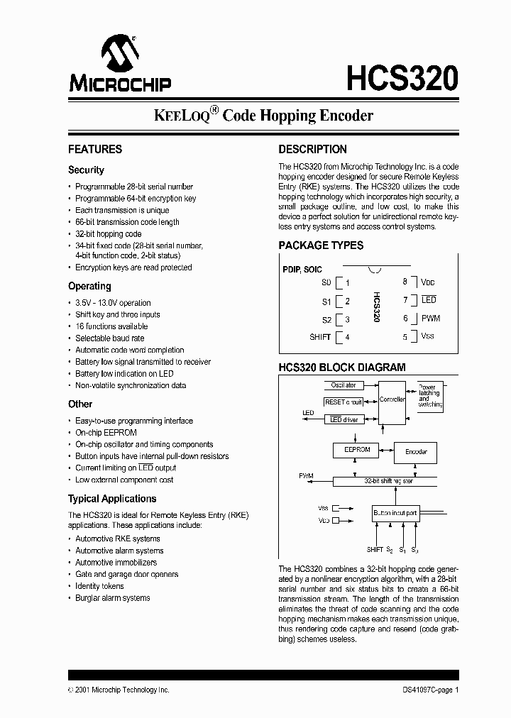 HCS320_1061770.PDF Datasheet Download --- IC-ON-LINE