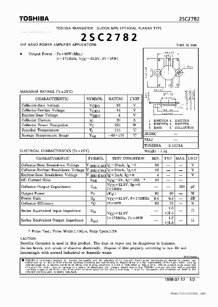 C2782_1650985.PDF Datasheet Download --- IC-ON-LINE