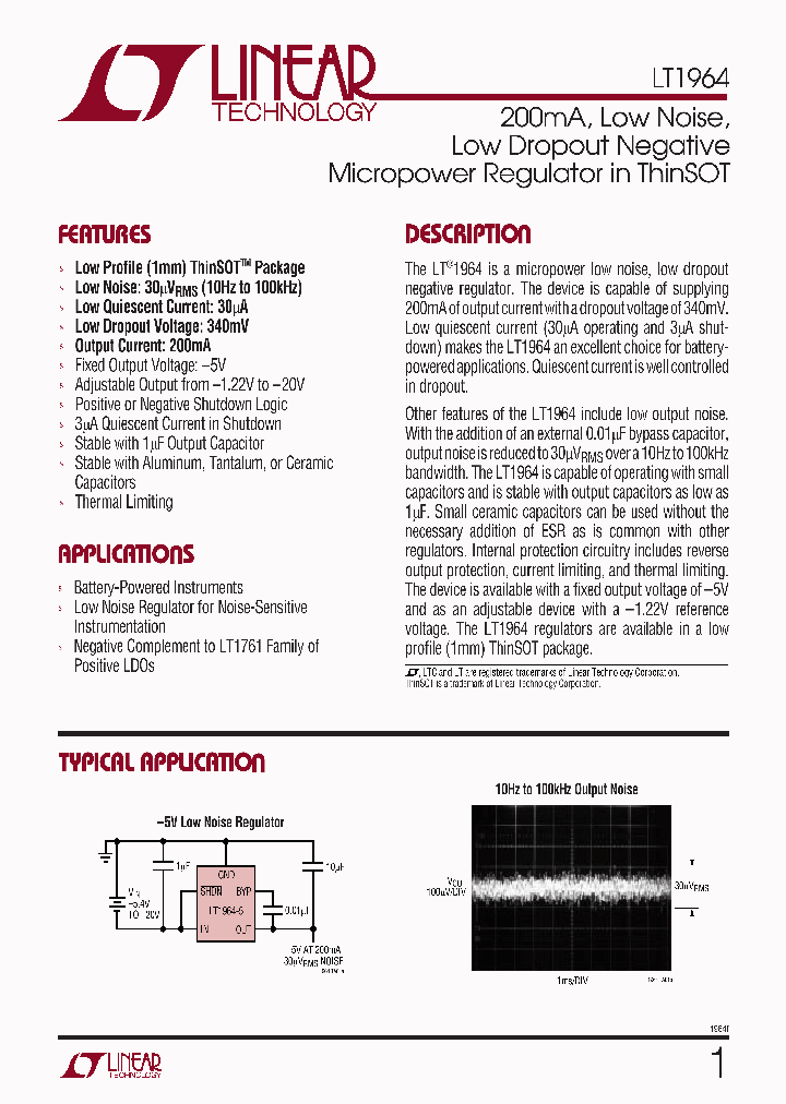 LT1964_1090735.PDF Datasheet Download --- IC-ON-LINE