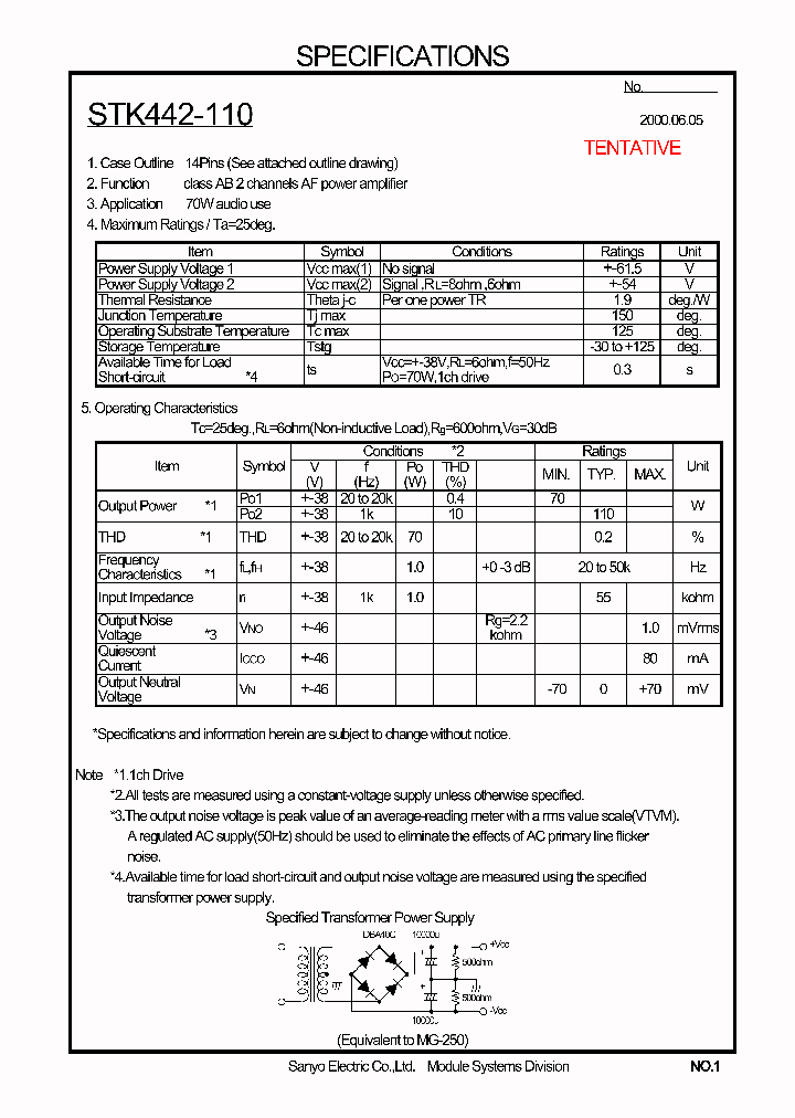STK442-110_1672144.PDF Datasheet Download --- IC-ON-LINE
