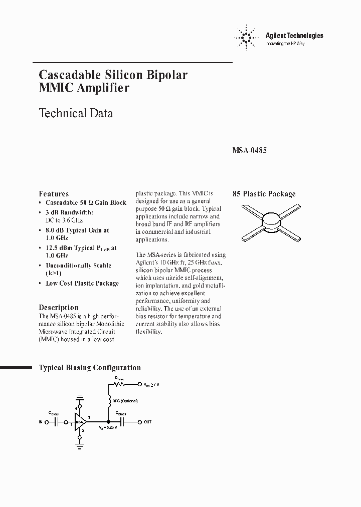 MSA-0485_1123527.PDF Datasheet Download --- IC-ON-LINE
