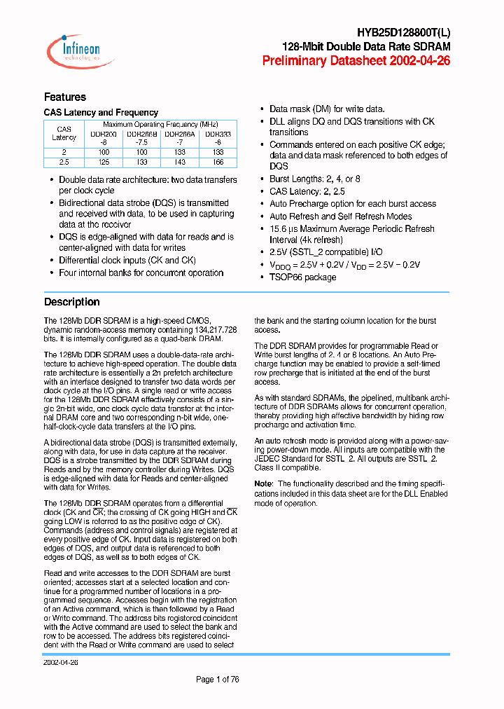 HYB25D128800T-7_1206677.PDF Datasheet Download --- IC-ON-LINE