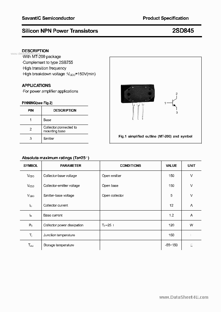 2sd8451709791pdf Datasheet Download Ic On Line