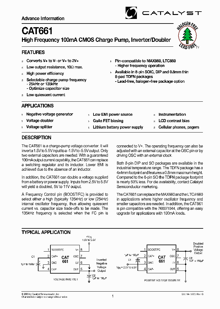 CAT661_1720036.PDF Datasheet Download --- IC-ON-LINE