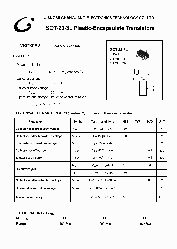 2SC3052-SOT-23-3L_1355782.PDF Datasheet Download --- IC-ON-LINE