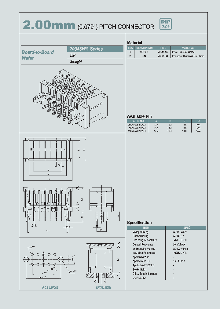 20045WS-10A00_1408187.PDF Datasheet Download --- IC-ON-LINE