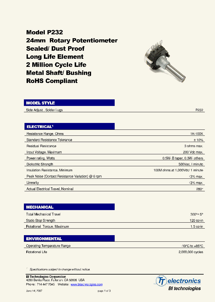 P232-SFA20AR100K_1449489.PDF Datasheet Download --- IC-ON-LINE
