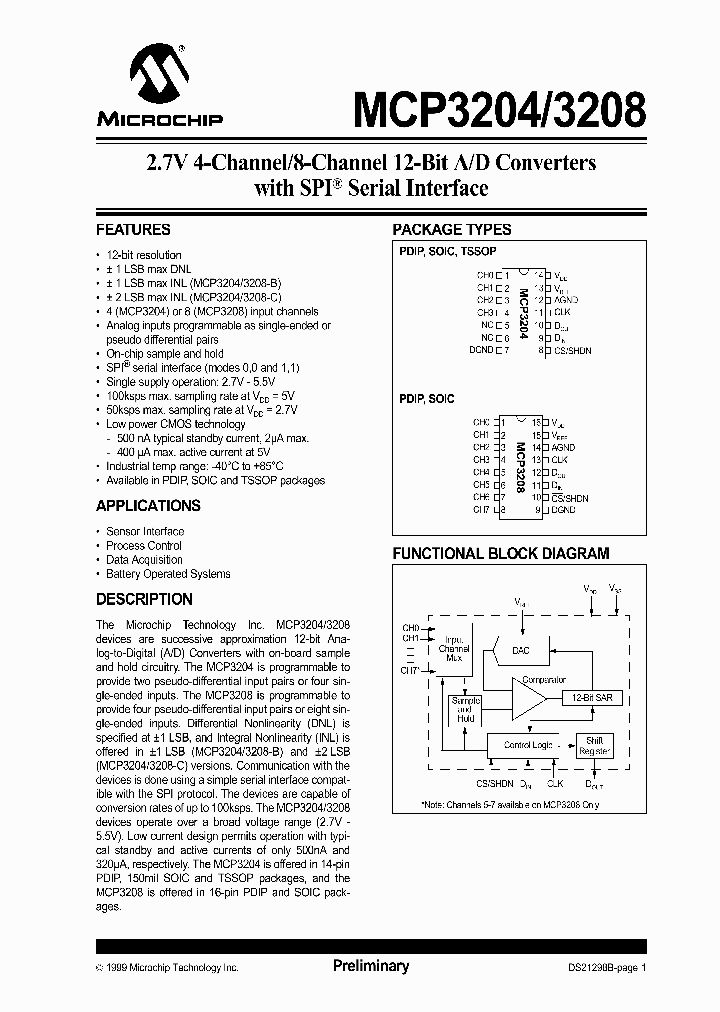 MCP3204-BISL_1505182.PDF Datasheet Download --- IC-ON-LINE