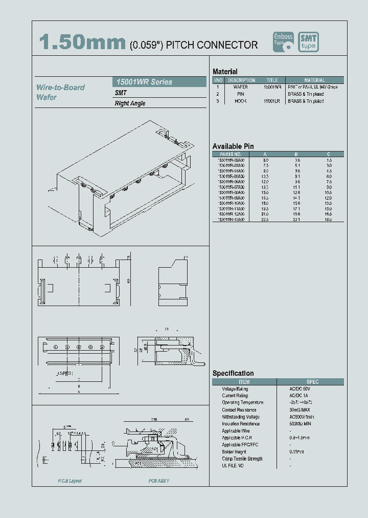 15001WR_1678360.PDF Datasheet Download --- IC-ON-LINE