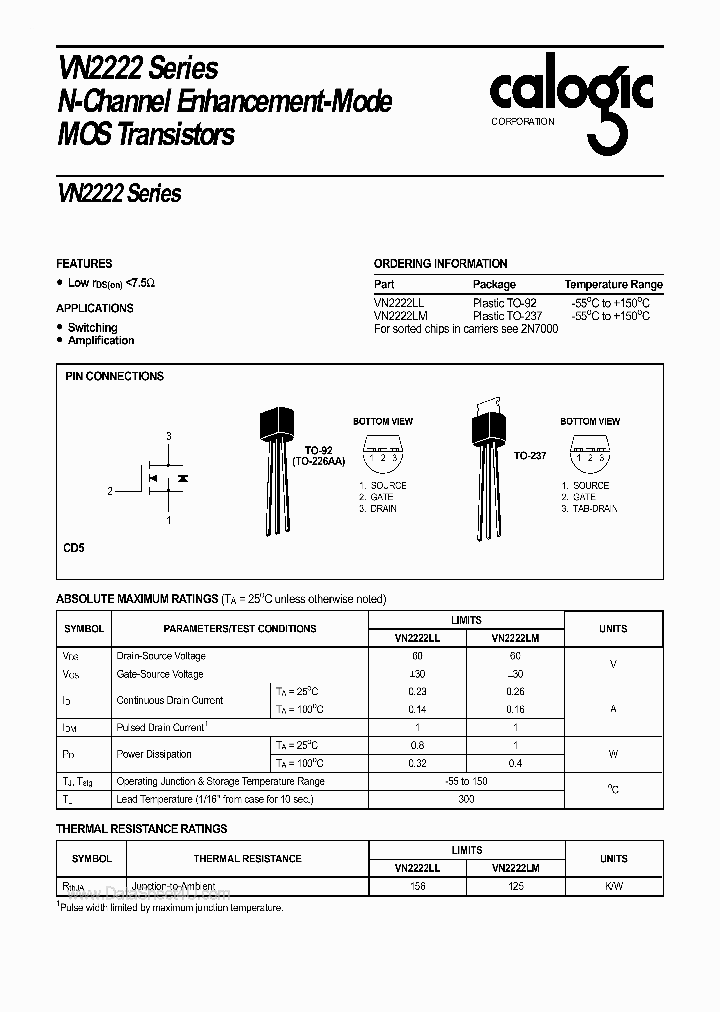VN2222LL_1878326.PDF Datasheet Download --- IC-ON-LINE