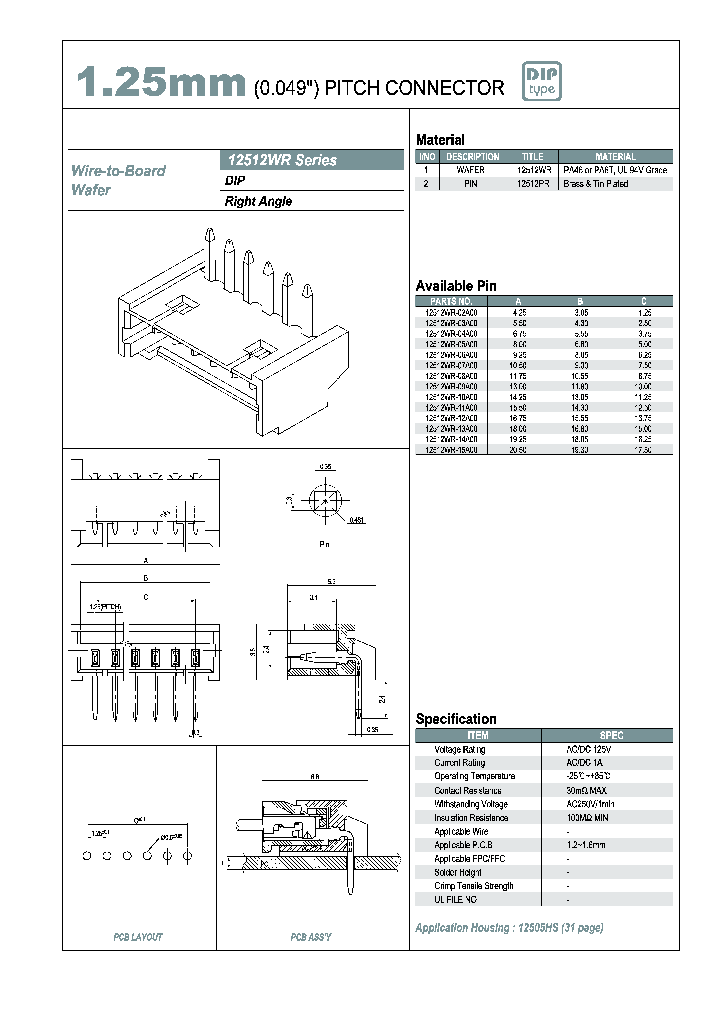 12512WR-03A00_1816822.PDF Datasheet Download --- IC-ON-LINE