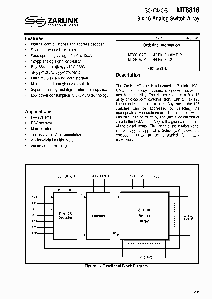 MT8816_1924652.PDF Datasheet Download --- IC-ON-LINE