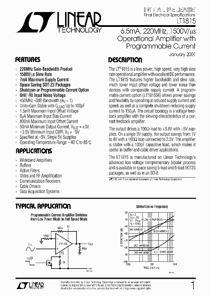 LT1815_1911000.PDF Datasheet Download --- IC-ON-LINE