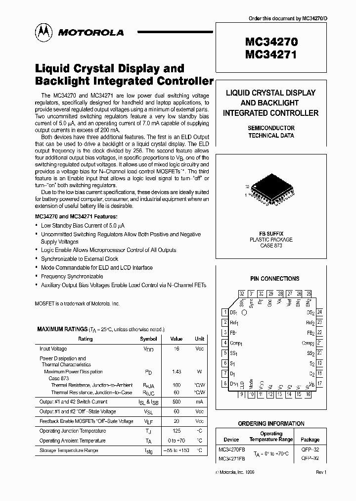 MC34270FB_1915734.PDF Datasheet Download --- IC-ON-LINE