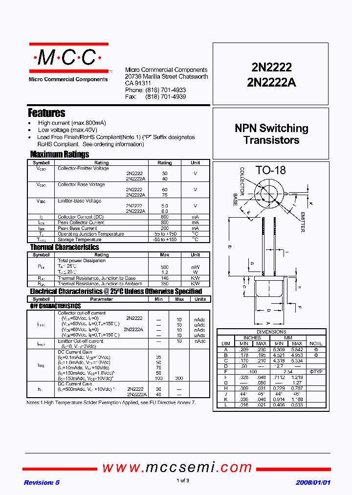 2N2222A-BP_1924466.PDF Datasheet Download --- IC-ON-LINE