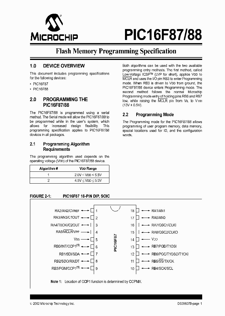 PIC16F87_1928887.PDF Datasheet Download --- IC-ON-LINE