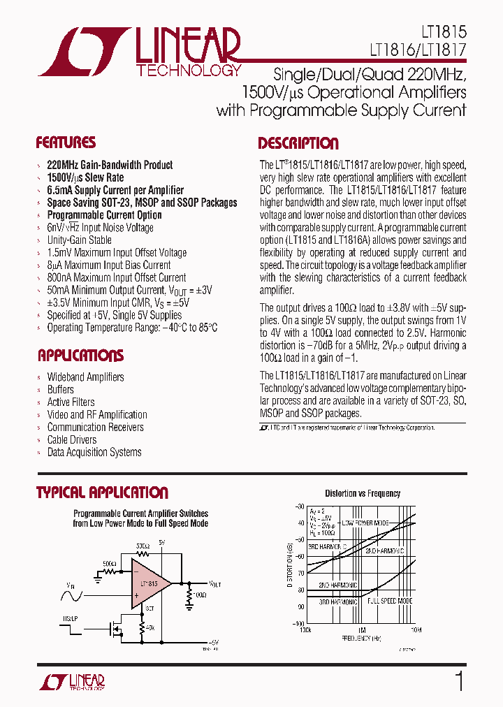 LT1815_1961343.PDF Datasheet Download --- IC-ON-LINE