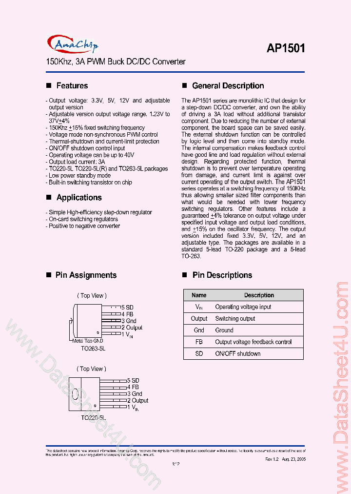 AC1501_1965350.PDF Datasheet Download --- IC-ON-LINE