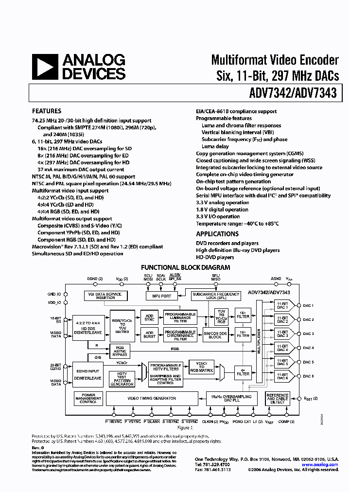 ADV7342_2021818.PDF Datasheet Download --- IC-ON-LINE