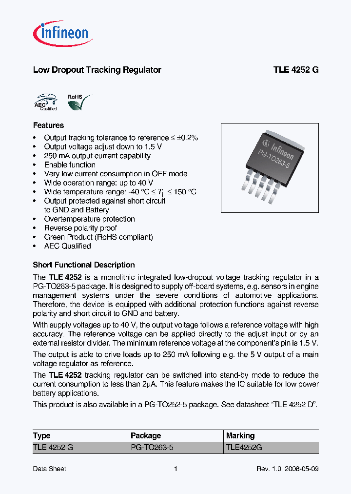 TLE4252G_2039867.PDF Datasheet Download --- IC-ON-LINE