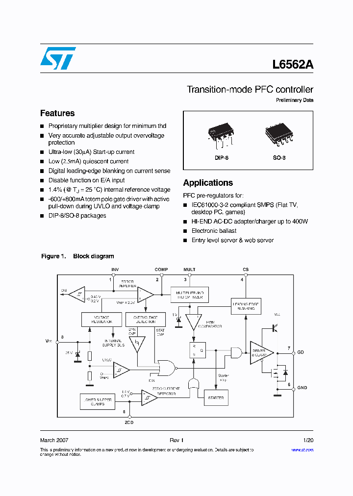 L6562A_2043366.PDF Datasheet Download --- IC-ON-LINE