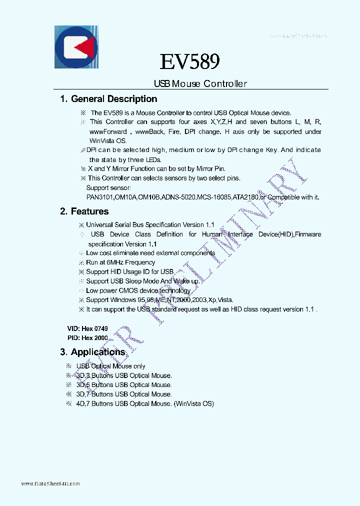 EV589_2084669.PDF Datasheet Download --- IC-ON-LINE