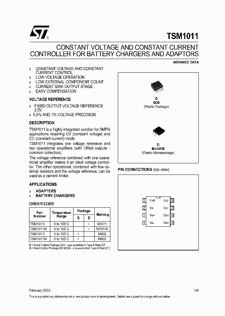TSM1011_2088718.PDF Datasheet Download --- IC-ON-LINE