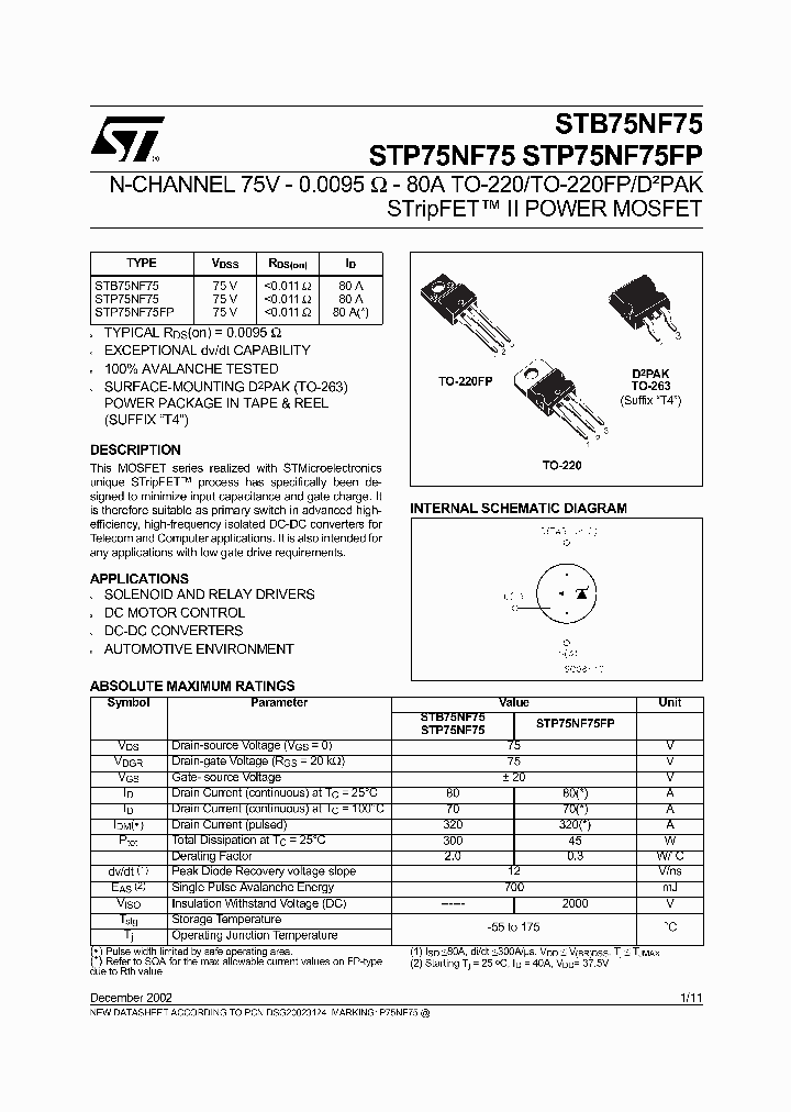 STP75NF75_2091022.PDF Datasheet Download --- IC-ON-LINE
