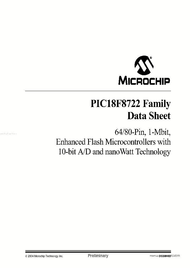 PIC18F6622_2182882.PDF Datasheet Download --- IC-ON-LINE