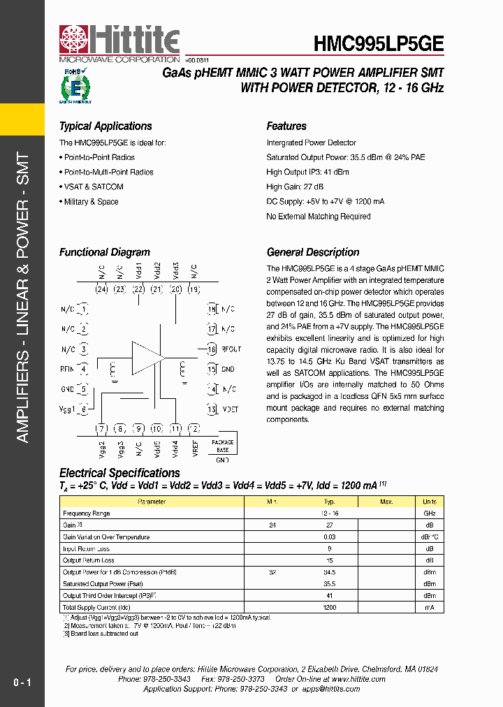 HMC995LP5GE_2194171.PDF Datasheet Download --- IC-ON-LINE